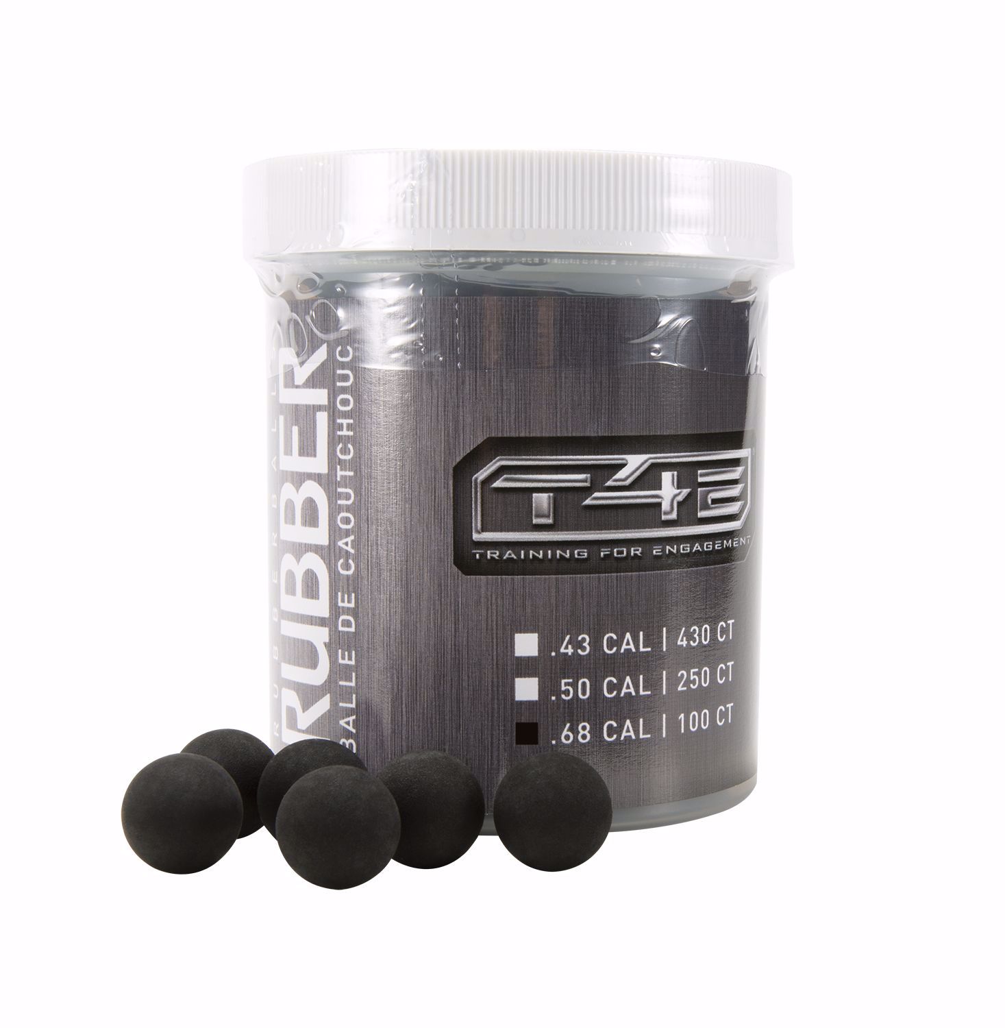 T4E Guns Training | T4E RUBBER BALLS .68 CAL -BLACK- 100 CT